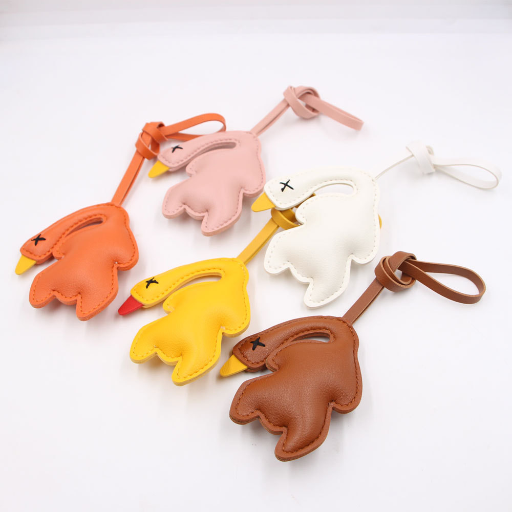 Colorful Pu Peking Duck Key Ring Creative 3D Roast Duck Keychains Funny ...