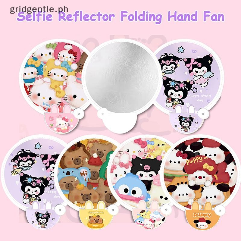 [Gridgentle] Sanrio Hello Kitty Selfie Reflector Folding Hand Fan With ...