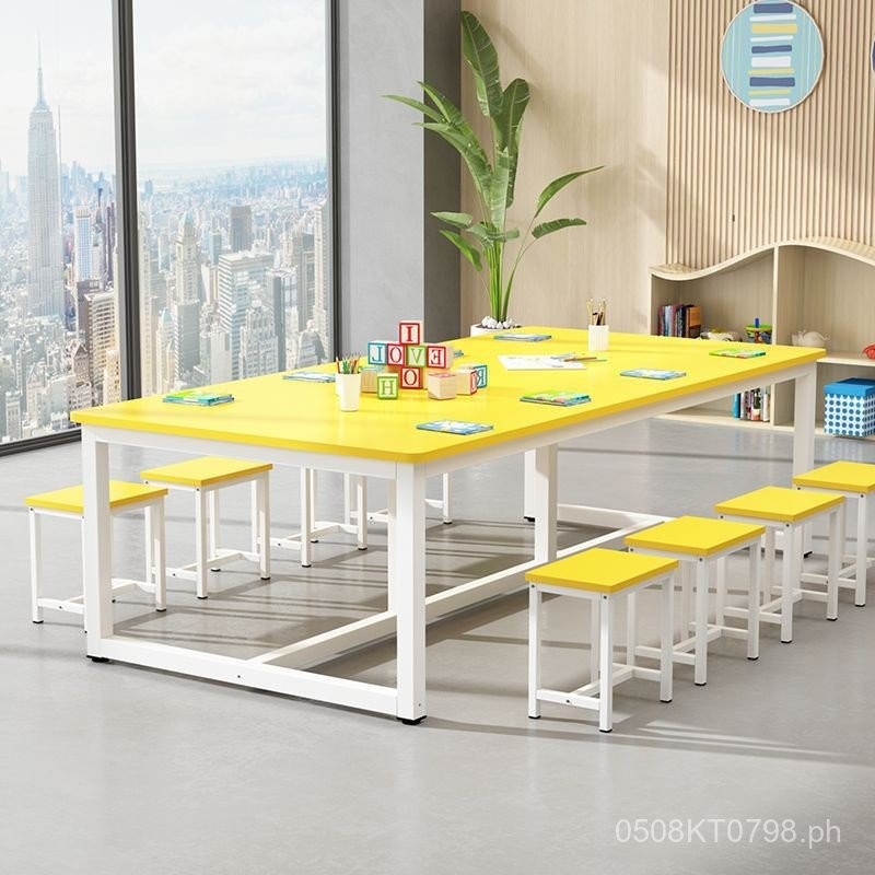 Children's Training Table Set Kindergarten Art Desk and Chair Tutoring ...
