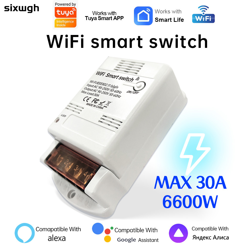 30A Tuya Wifi smart switch Water pump switch support Smart Life App ...