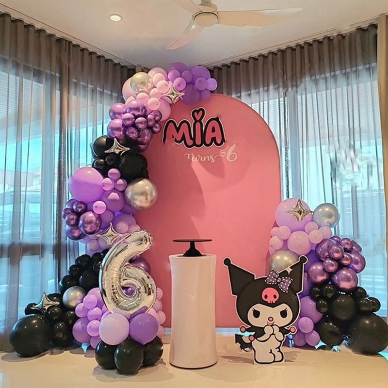 Sanrio Kuromi Purple Party Theme Balloon Arch Number Balloons for Kids ...