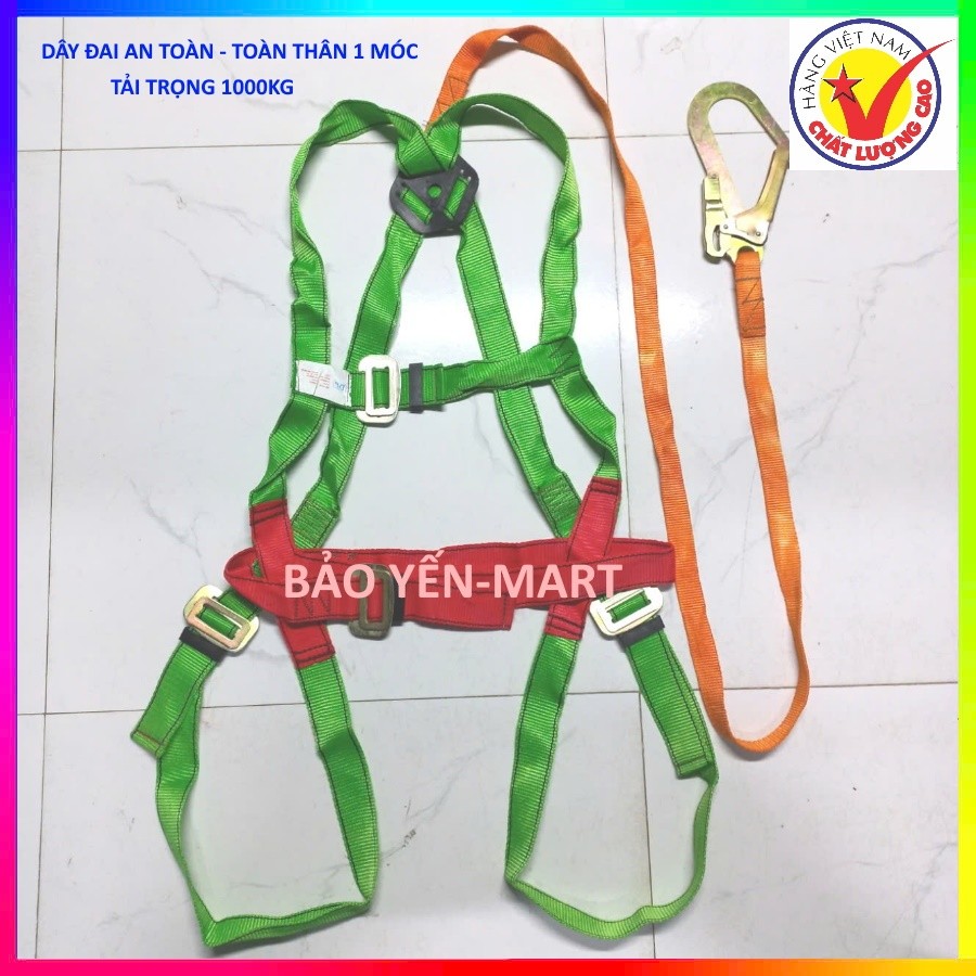 FULL BODY LABOR SAFETY BELT 1 ORANGE+BLUE+RED HOOK, LOAD 1000KG ...