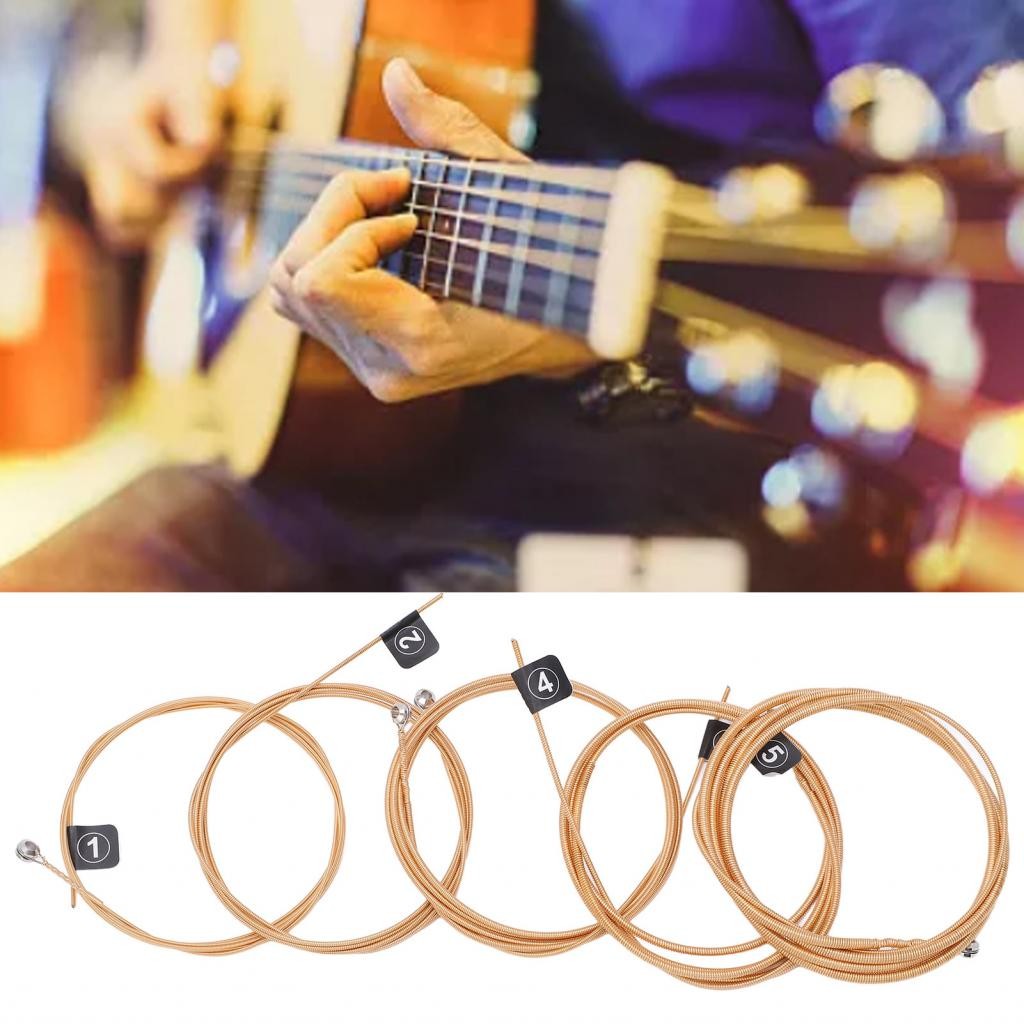 5 String Bass Strings Replacement Professional Metal Wooden Guitar Stri ...