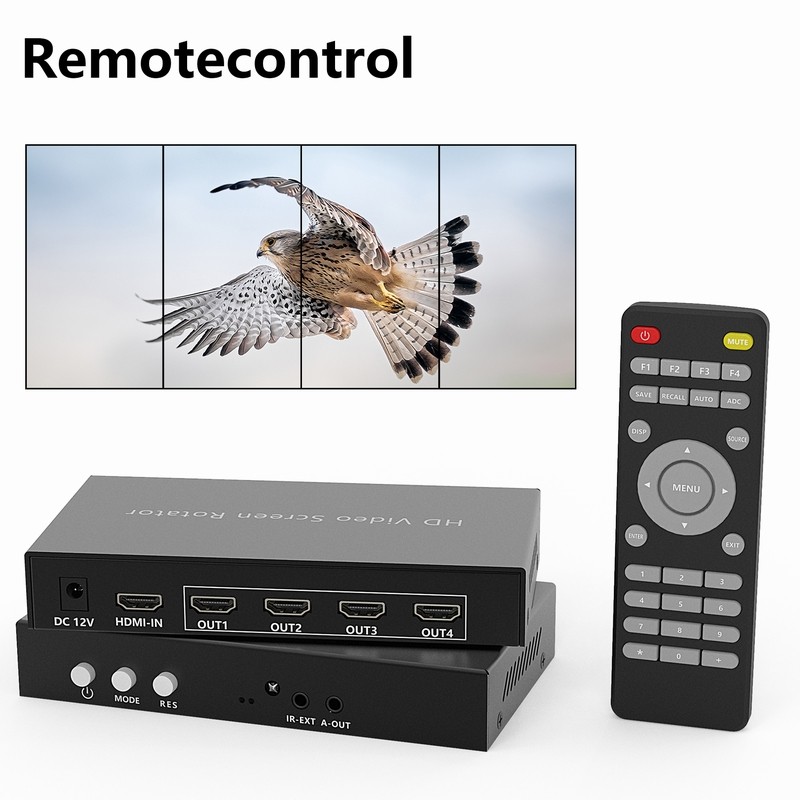 1IN 4 OUT TV splicing Wall Processor Support Horizontal Vertical Screen ...