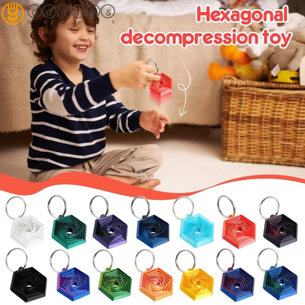 ADAMES Fingertip Hexagon Toys, Creative Fractal 3D Printed Keychain ...