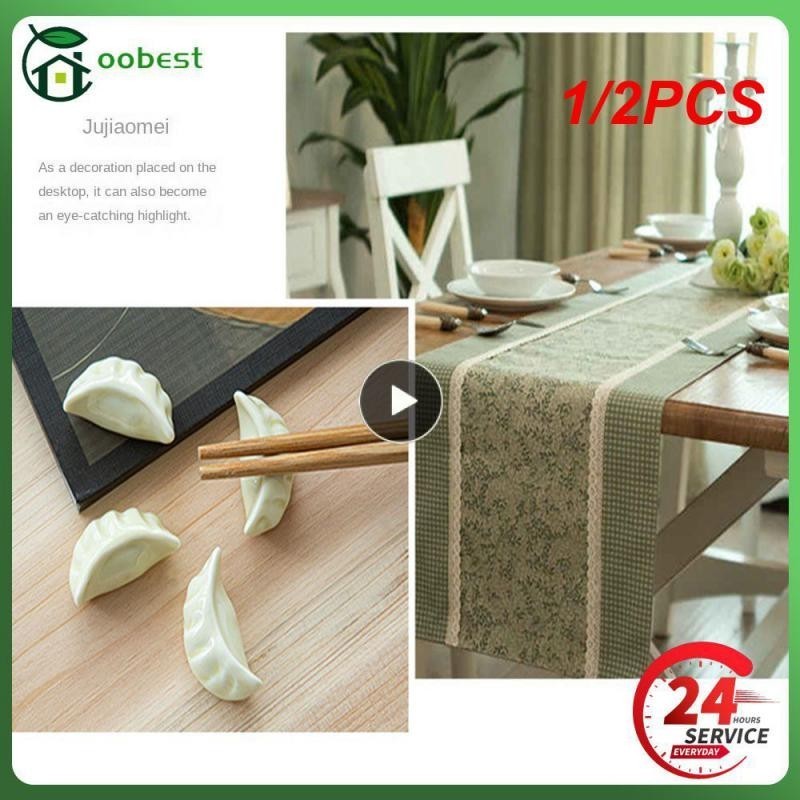 1/2PCS Cute Dumpling Shape Ceramic Chopsticks Holder Stand Chopstick ...