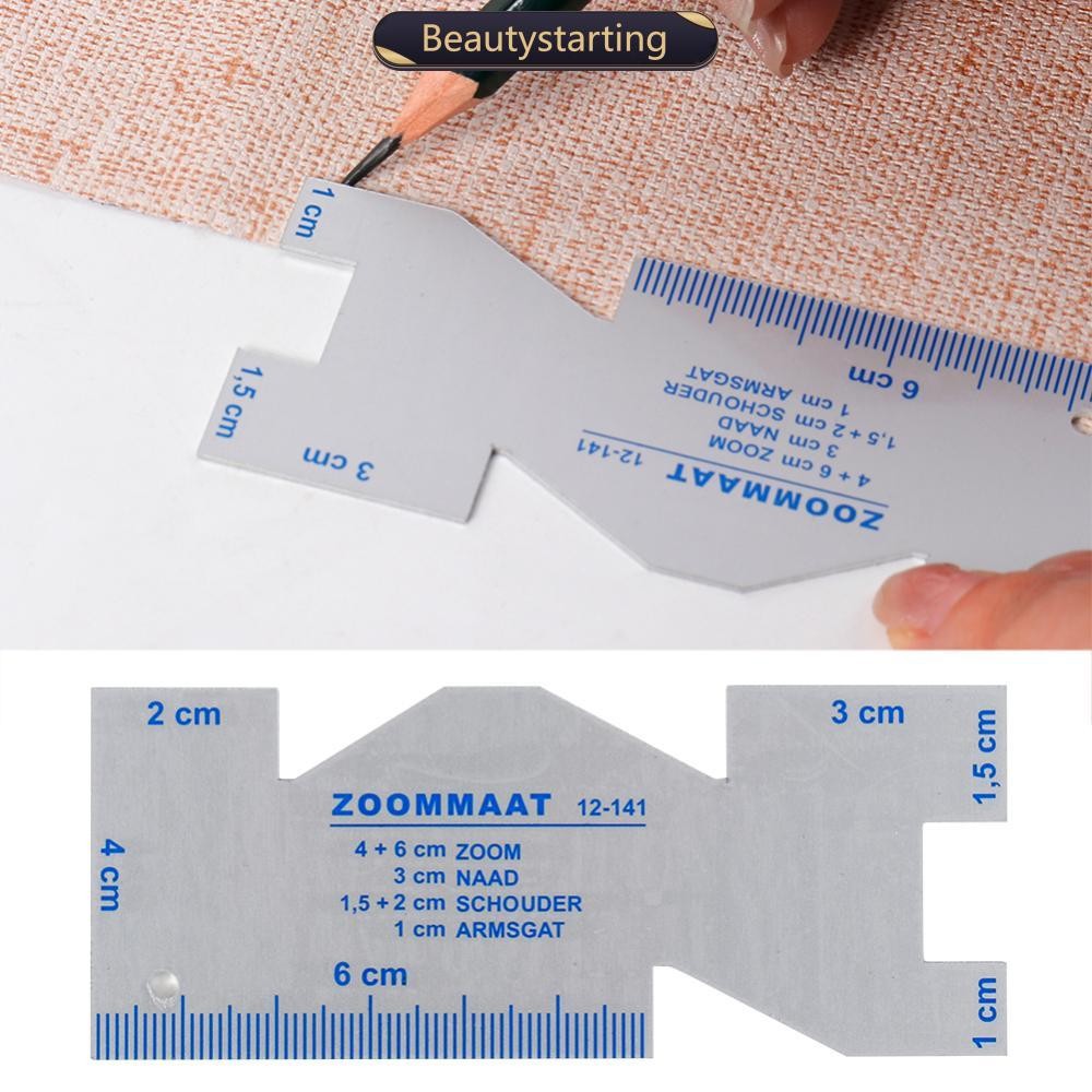 BEAUTYSTARTING Precision Seam Measuring Gauge Fabric Marker Metal ...