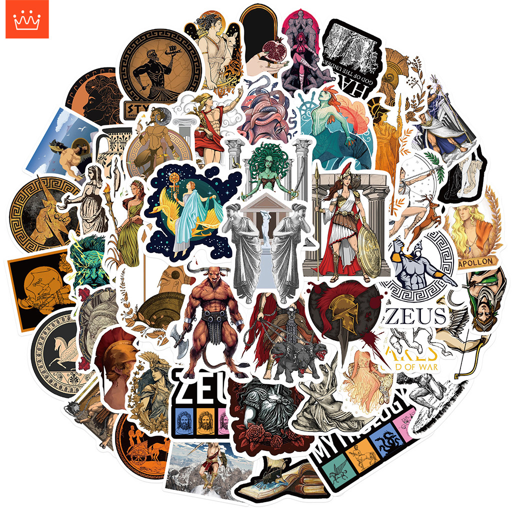 J· Greek Mythology Stickers Set Cartoon Graffiti Waterproof Decals Pack ...