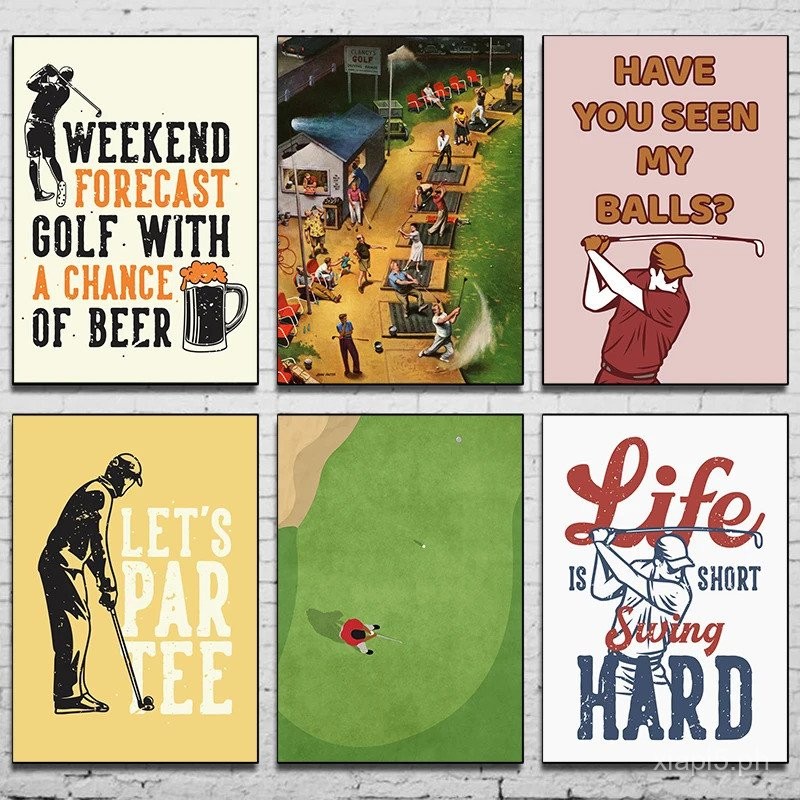 Funny Golf Promotional Canvas Poster Sports Wall Art Pictures for ...