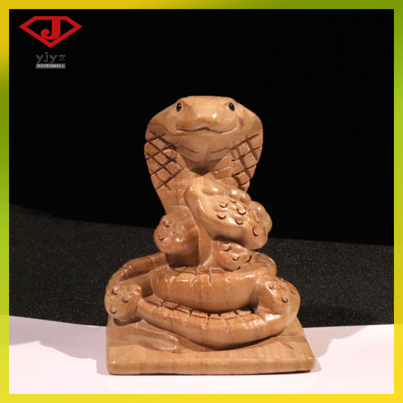 Miniature Wood Snake Figurine Wood Snake Decor Snake Year Gift ...