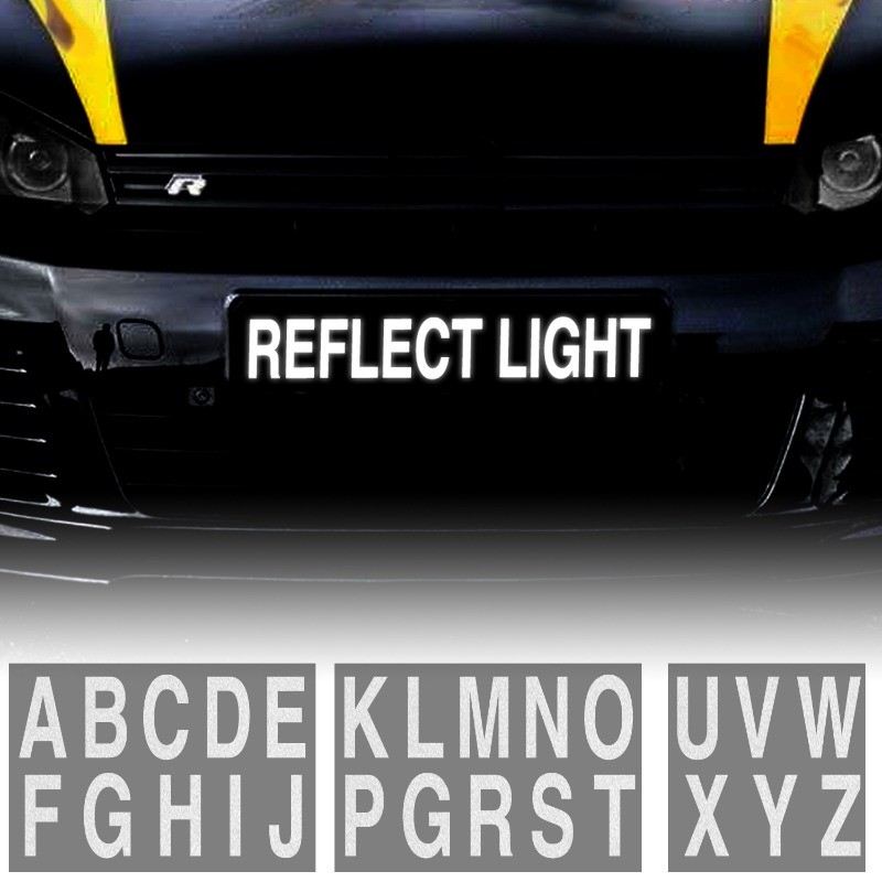 Reflective License Plate Letter Stickers - Self-adhesive Car License ...