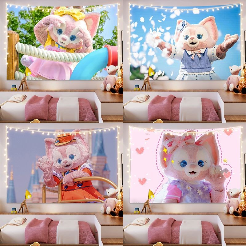 Lingna Belle hanging cloth cute cartoon pink Disney wall cloth children ...