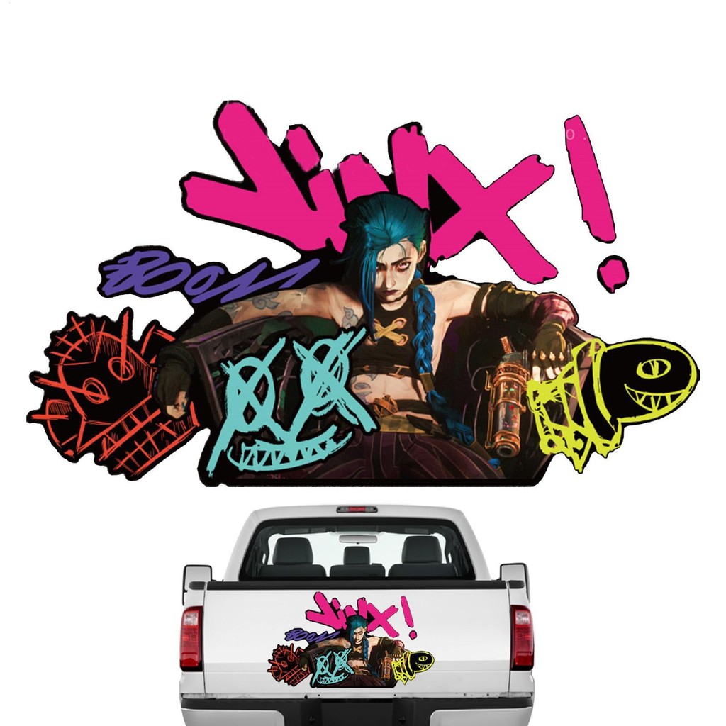 Arcane：League of Legends Jinx Game Car Stickers and Decals Reflective ...