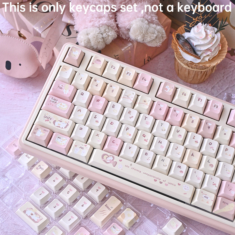 PBT Keycap Cherry Karami Personality Pink Theme Full Five-Sided ...