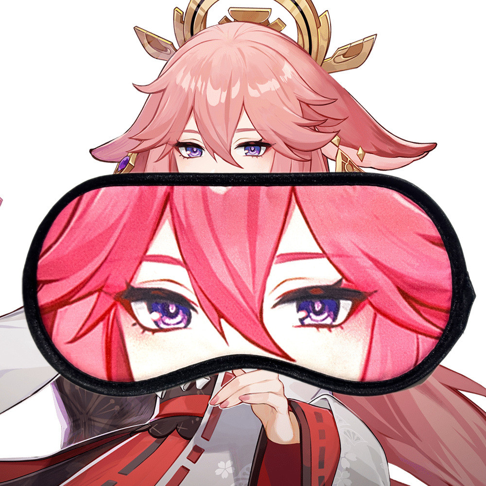 Anime Yae Miko Genshin Impact Eye Mask - Light Blocking Sleep Mask for ...