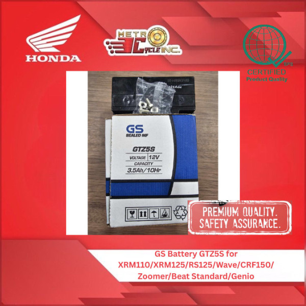GS Battery GTZ5S for BeAT FI Standard, Genio, ALL XRM & RS models ...