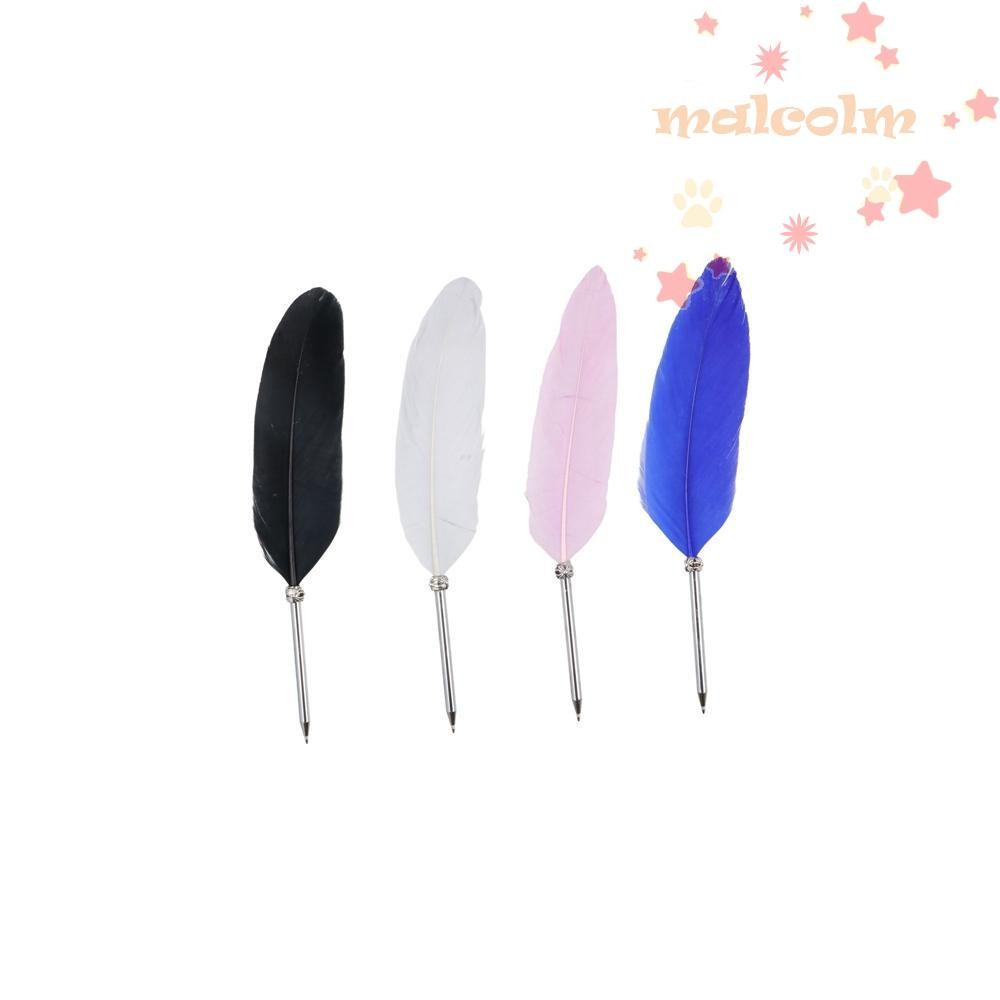 MALCOLM Feather Ballpoint Pen, Neutral Gel Pen Roller Ball Pen Feather ...