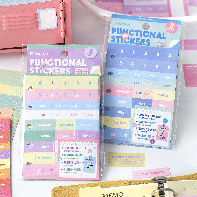 Cdaily|8 Sheets into Basic Loose-leaf Special Paper Sticker Set Semi ...