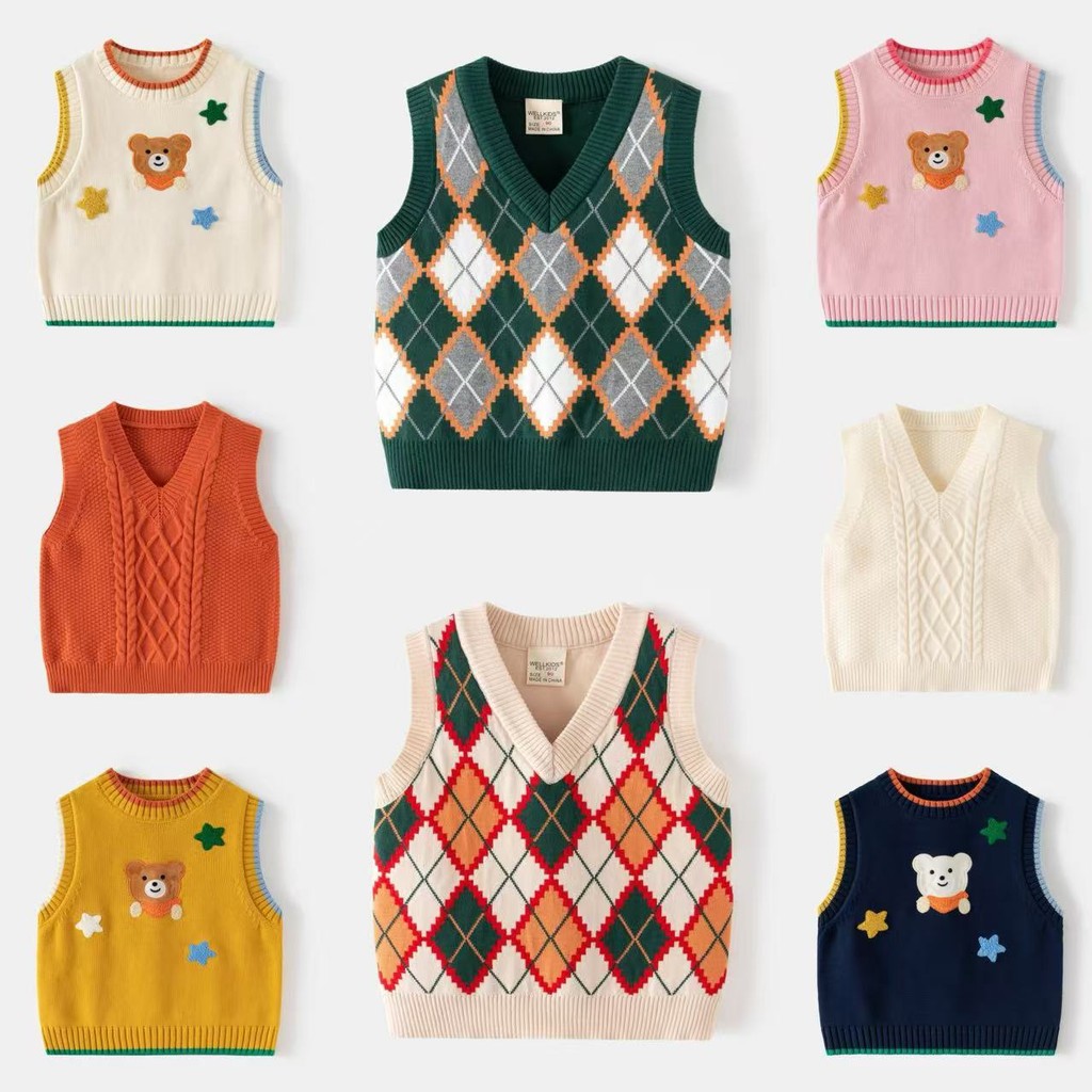 Children Children's Clothing Children's Sweater New Style Boys V-Neck ...