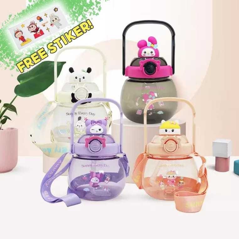 Gemoy Drinking Bottle for Children with Strap and Character Headle Free ...