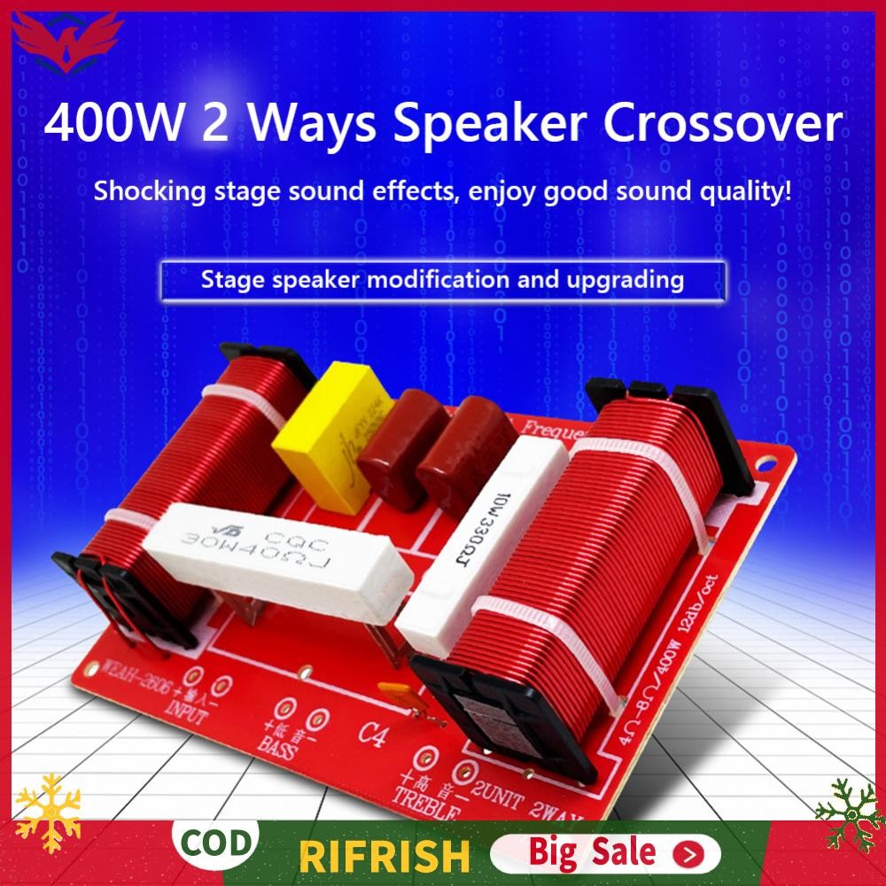 [Rifrish.ph] 400W Speaker Crossover 3200Hz 2 Ways Treble Bass Filter Frequency Divider | Shopee ...