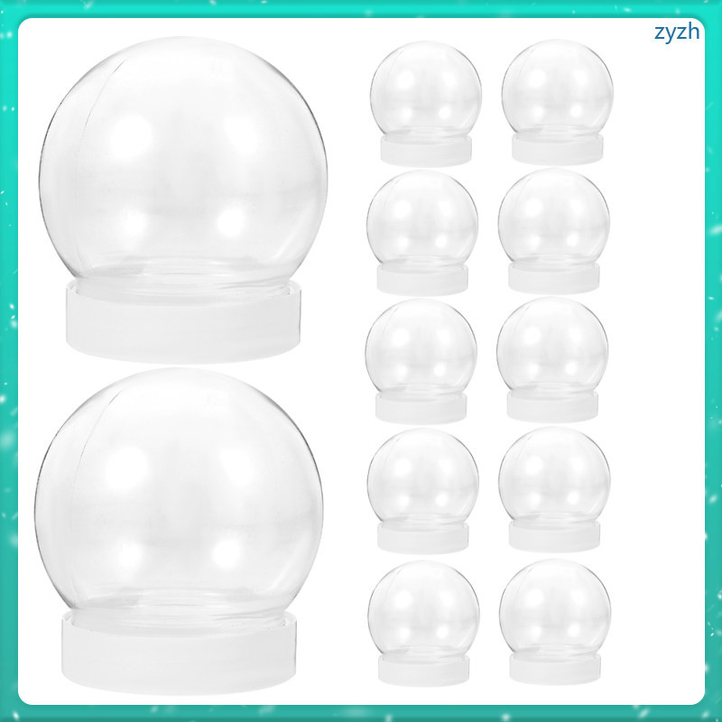 Snow Globe 12 Pcs Fillable Water Snowball Plastic Christmas zhiyuanzh ...