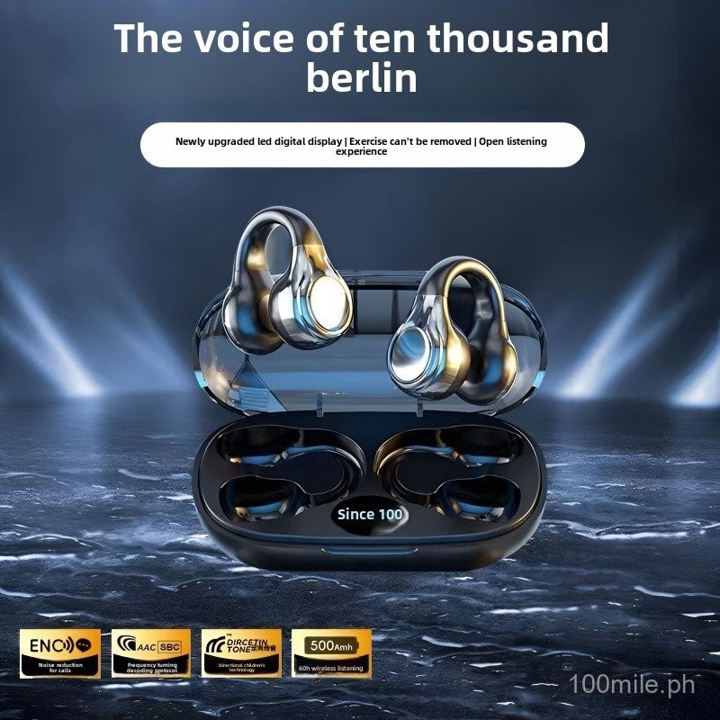 2024New Bluetooth Headset Sports Intelligent Noise Reduction Long-Time ...