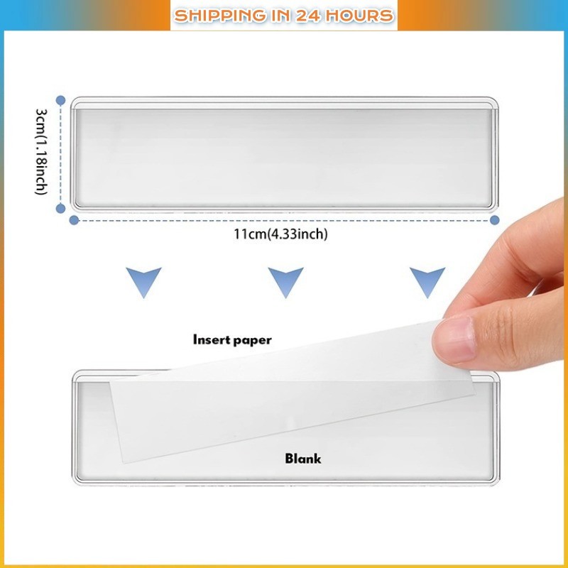 [Fast Deliver] 60PCS Clear Adhesive Shelf Tag Pockets Label Holders for ...