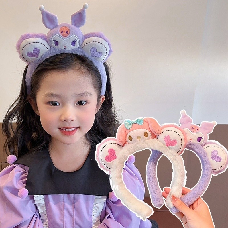 COCO Wholesale 12pcs New Style Plush Headband Sweet Cute Cartoon Kuromi Labubu Hair Accessories ...