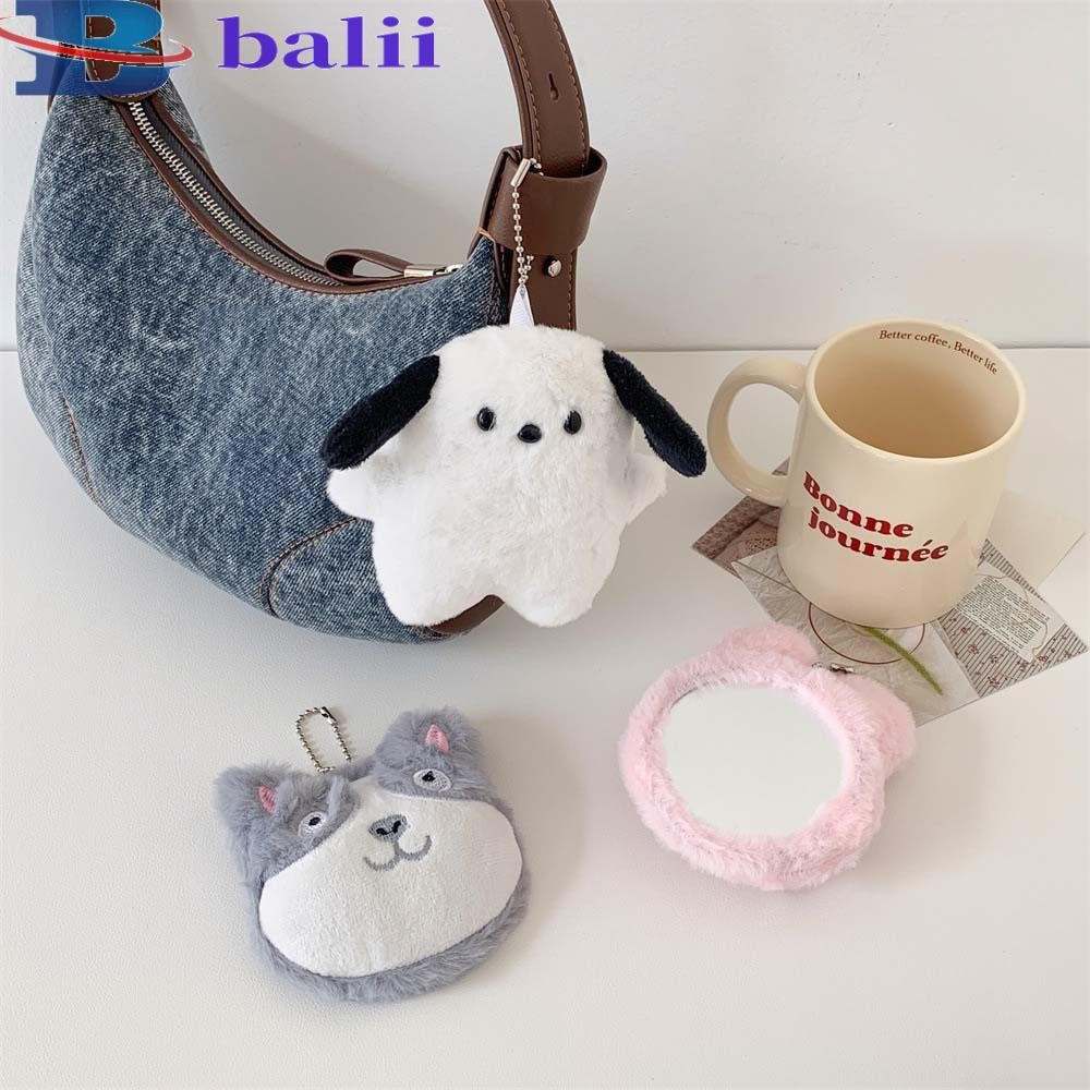 BALII Plush Cartoon Mirror, Animal Pochacco Pocket Makeup Mirror ...