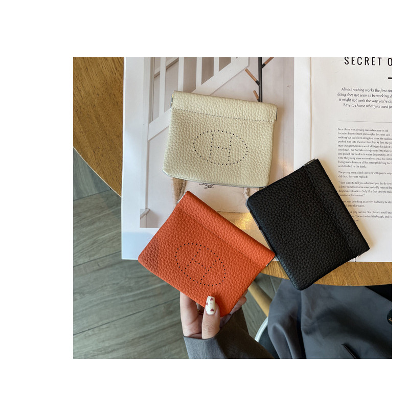 Cowhide Hollow Multifunctional Mini Wallet Change Shrapnel Bag | Shopee ...