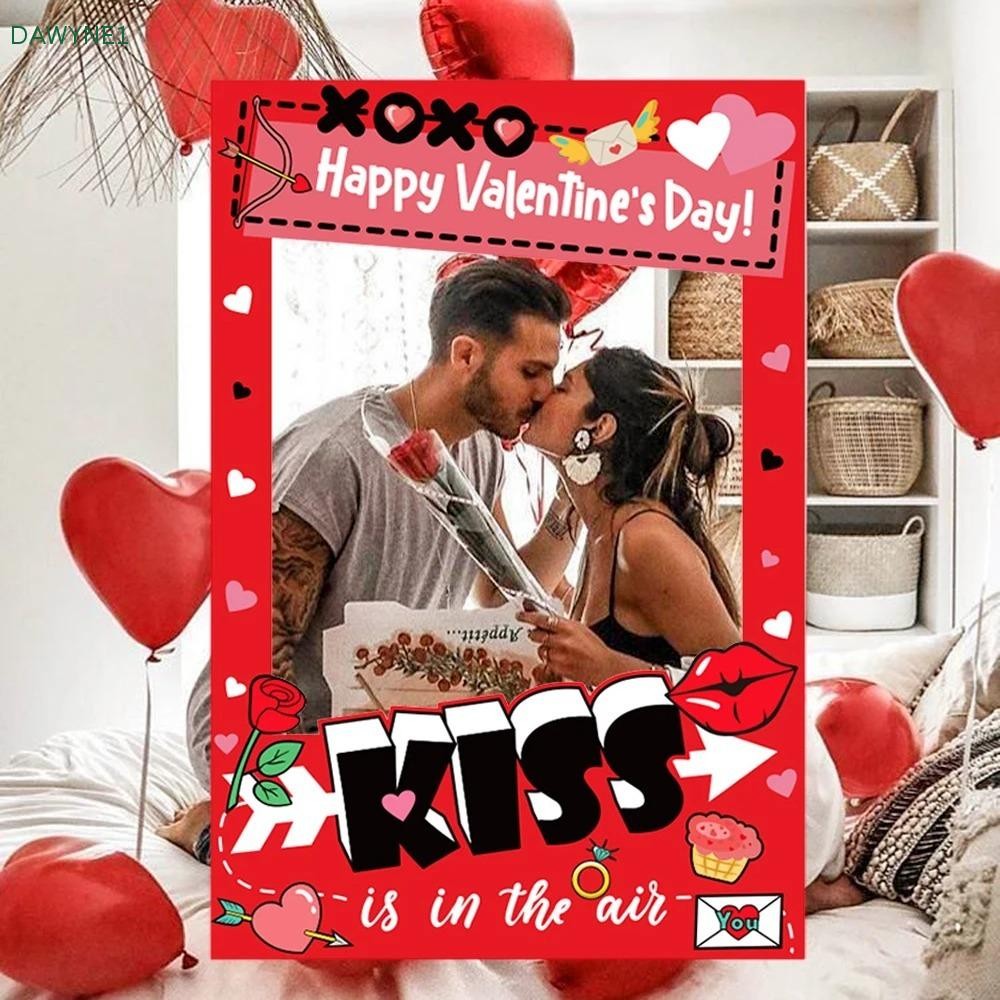 DWAYNE1 Kiss Photo Booth Props, Romantic Elegant Selfie Picture Frame ...