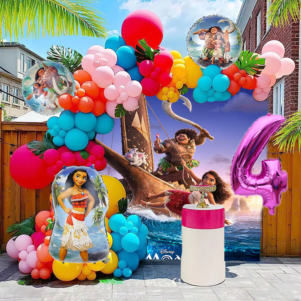 Disney Cartoon Moana Theme Party Balloons Garlands Kit Moana Aluminum ...