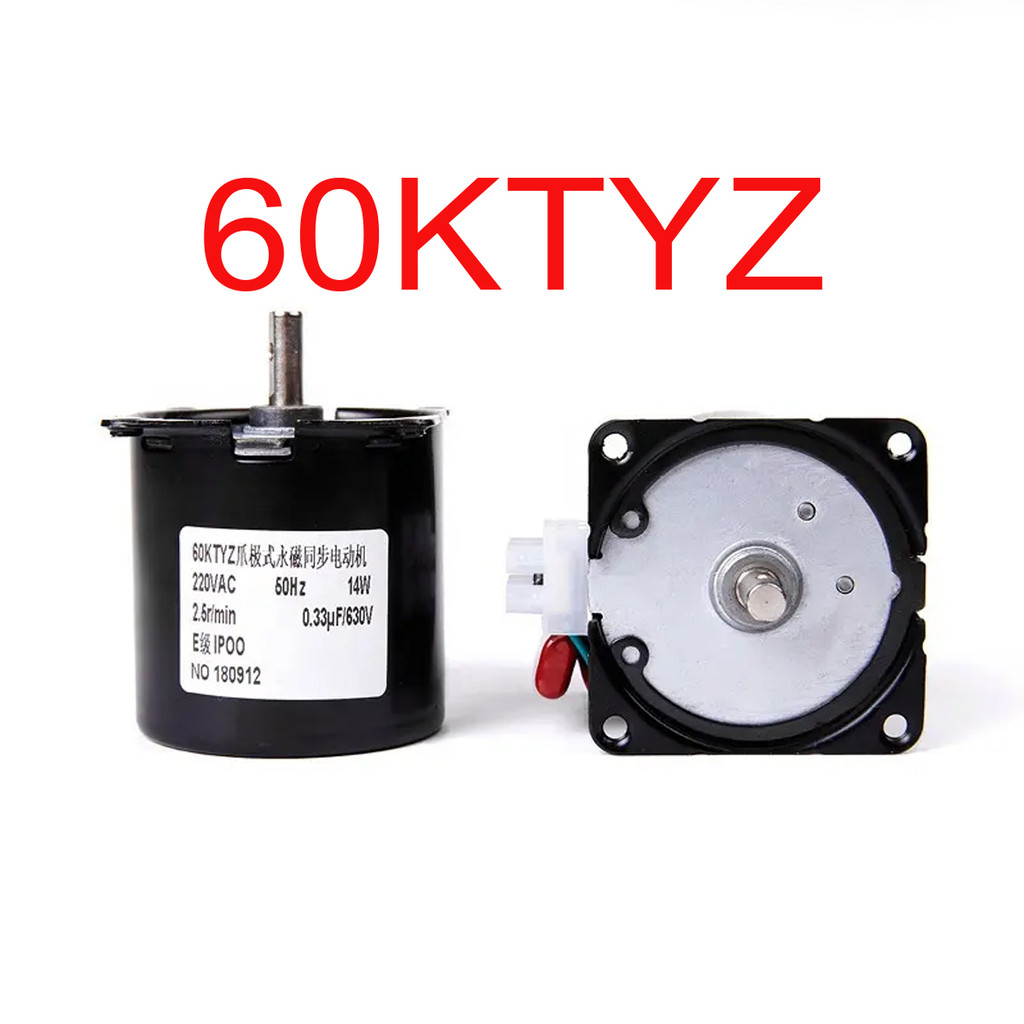 New upgrade 60KTYZ Permanent Magnet Synchronous Motor AC 220V 14W Gear Motor 2.5rpm | Shopee ...