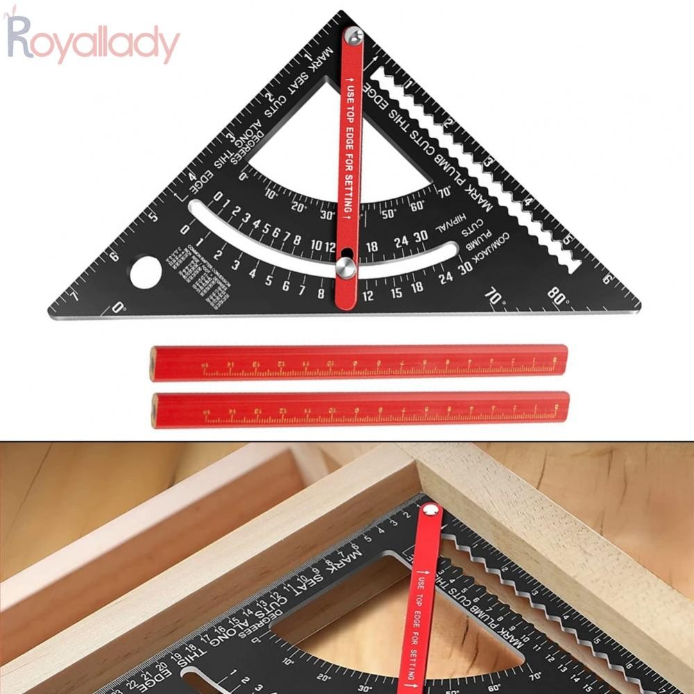 Carpenter Layout Tool 7 Inch Adjustable Triangle Ruler with Pencil Set ...