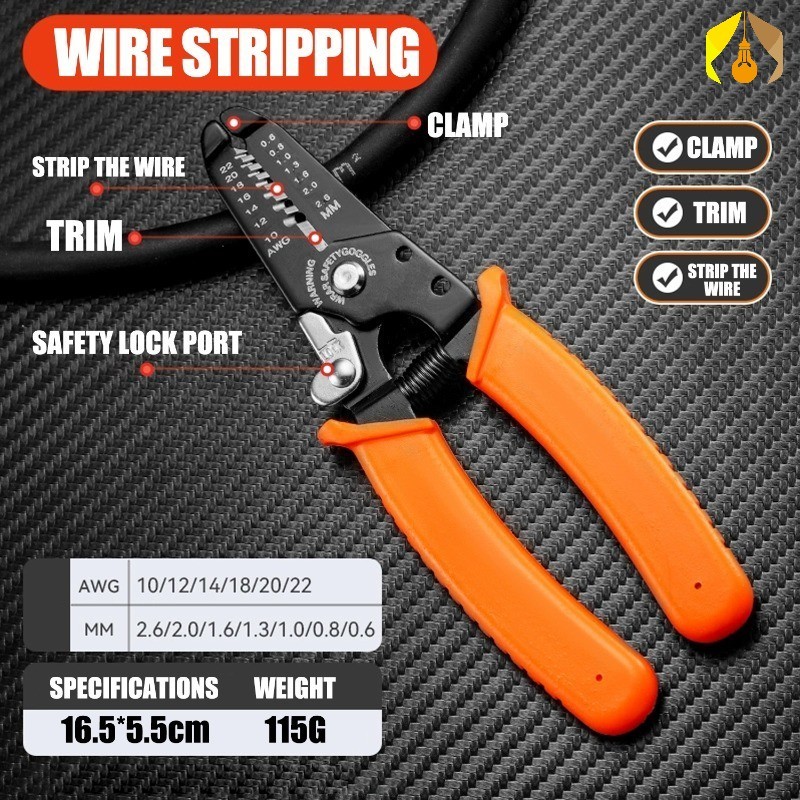 Multi Functional Orange Electrician Wire Stripping Cutting Pliers ...