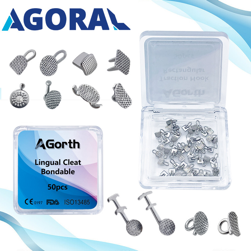 Agoral 50Pcs/Box Dental Lingual Button Bondable Traction Hook Direct ...