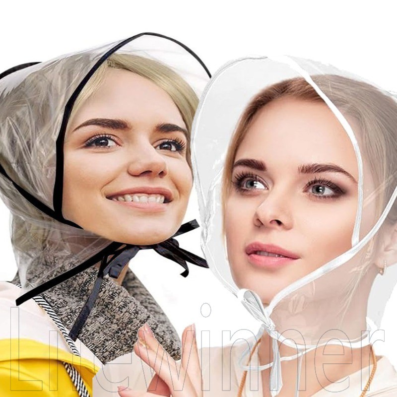 Rain Bonnet with Visor - Foldable Outdoor Rain Cover - Foldable, Clear ...