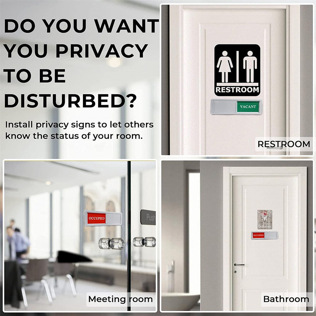 Signage Privacy Signs Office Door Occupied for Restroom Bathroom Vacant ...