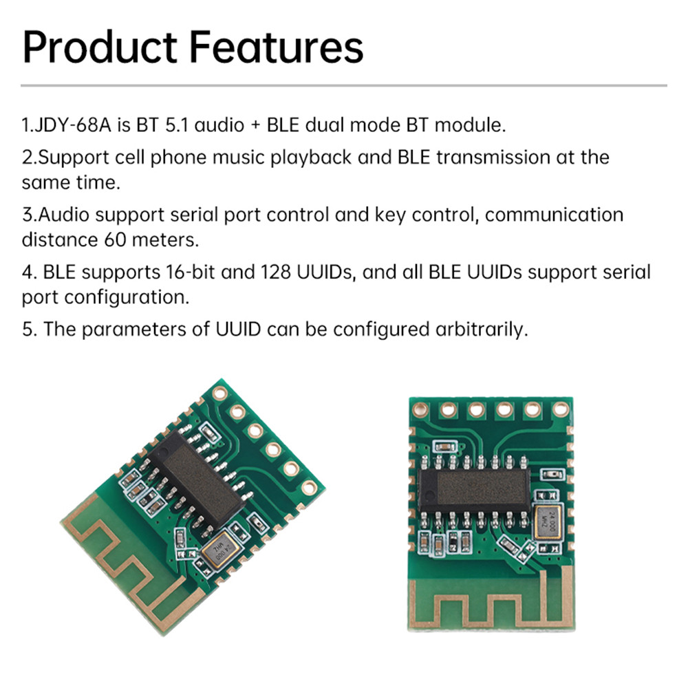 AIDEEPEN JDY-68A Dual-mode Bluetooth 5.1 Audio + BLE Dual-mode ...
