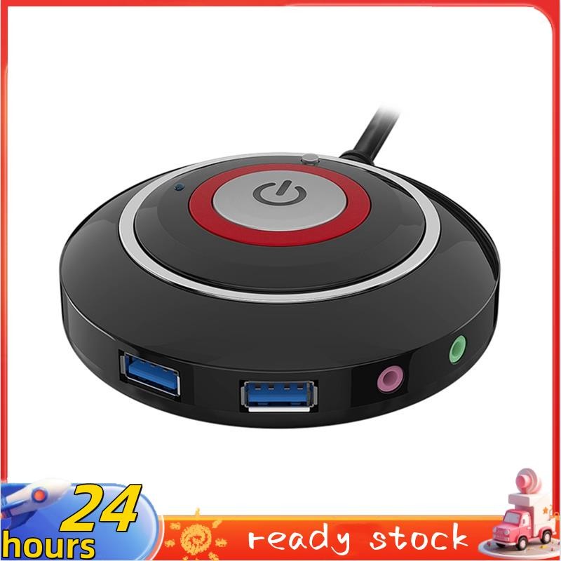 []Desktop Computer Switch Button with Dual USB Ports and Audio PC ...