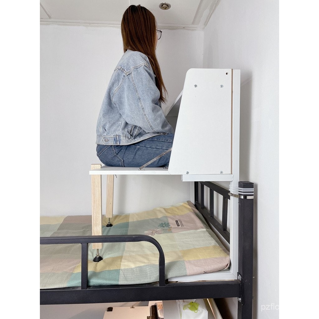 4I Solid Wood Dormitory Bed Desk Hanging Foldable Computer Desk Student ...