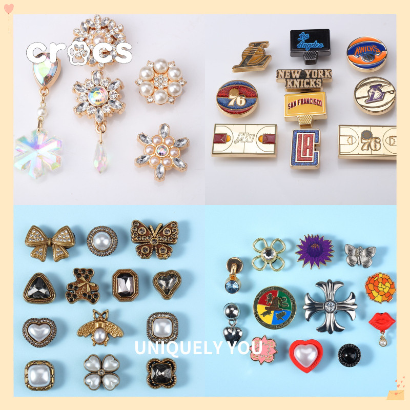 Crocs Jibbitz Metal Heart Jibbitz Retro DIY Metal Bear Shoe Buckle ...