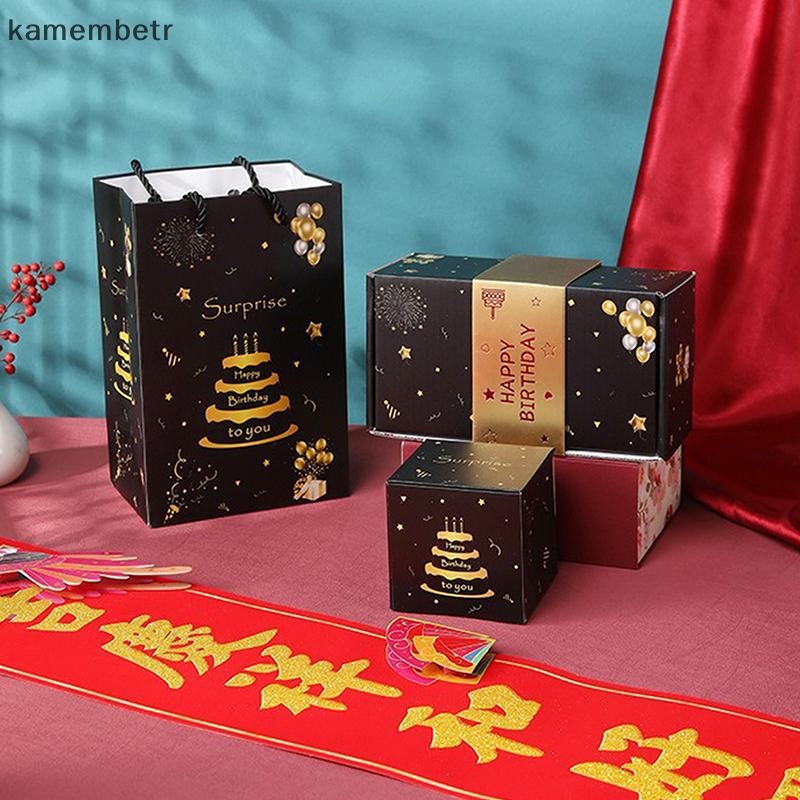 ka 10pcs Folding Explosion Surprise Gift Boxes Black Gold Bounce ...