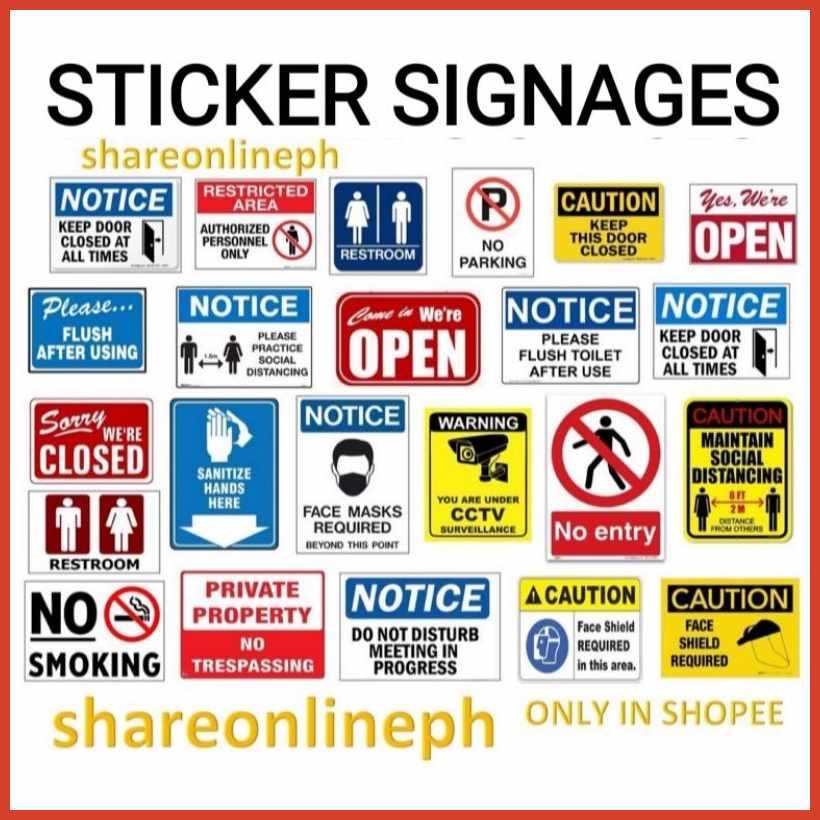 Wall{LF$Sticker|PD:Signages+ve@UN@A4+zm@Size+YN@Laminated+Nj@Signages+P ...