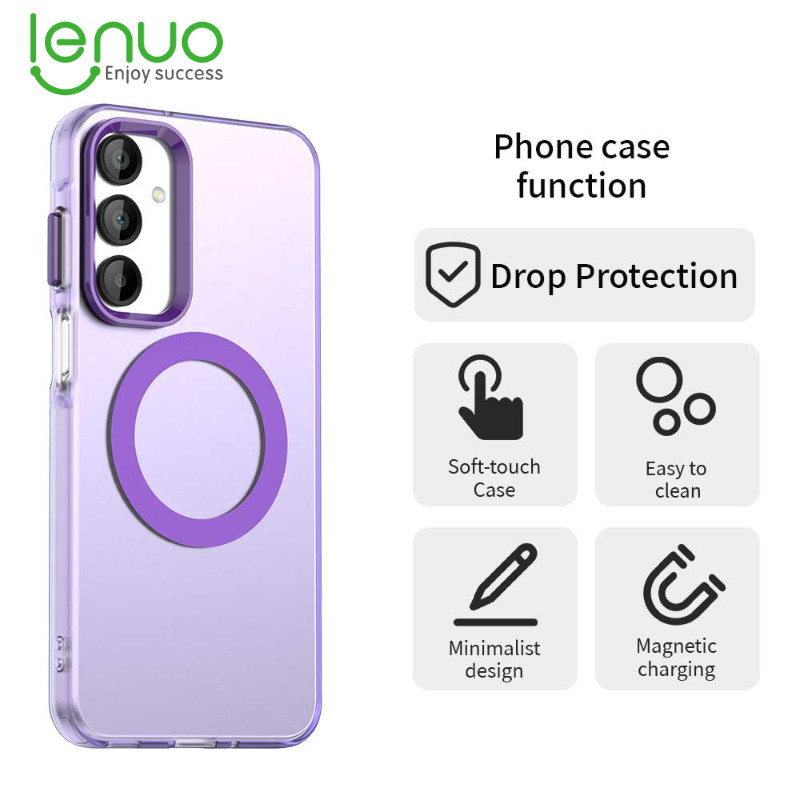 Lenuo Magnetic Matte Phone Case for Samsung Galaxy A56 A36 A16 A06 A55 A35 A25 A15 A05S A05 4G ...