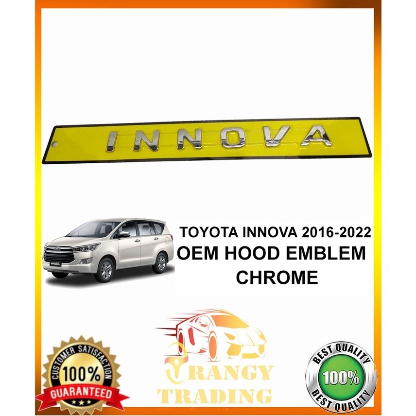 Toyota Innova 2016 to 2025 OEM Hood Emblem Chrome with Sticker Guide ...