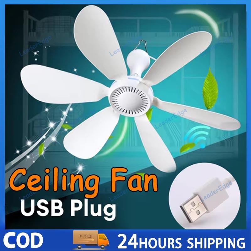 5V USB Ceiling Fan 6 Blade Cable Fan Household Hanging Small Fan ...