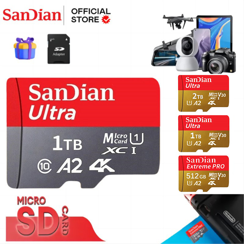 Sandian Real Capacity MicroTF SD Card 512GB 256GB Memory Card High ...