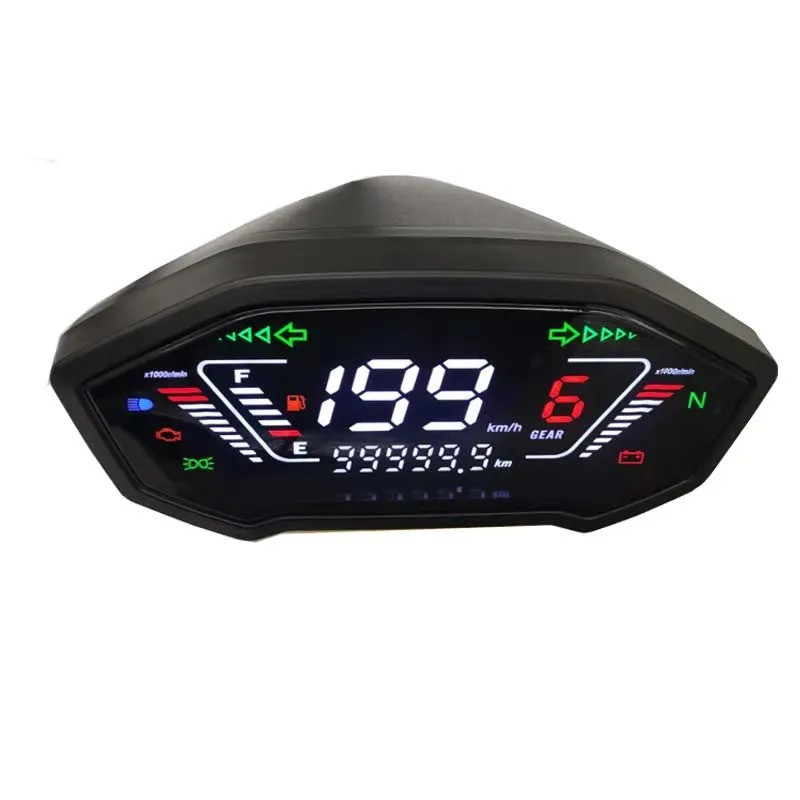 Digital Universal Motorcycle 12V Speed Meter Speedometer Dashboard 750 ...